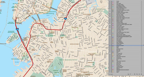 Queens Borough, New York City Map in Adobe Illustrator Vector Format