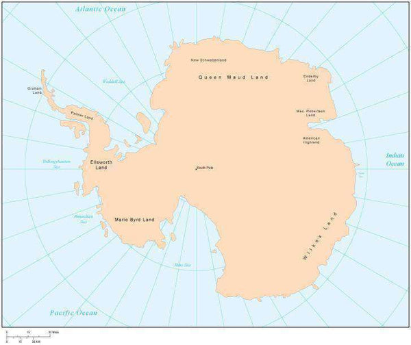 Antarctica Single Color Map