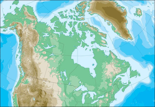 Digital Canada Contour map in Adobe Illustrator Vector Format