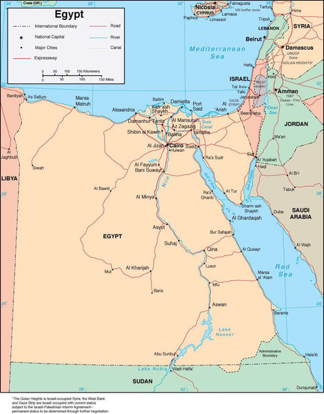 Digital Egypt map in Adobe Illustrator vector format