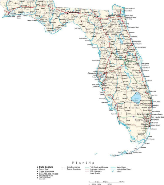Florida County Lines Map Escambia County, Florida County Boundary