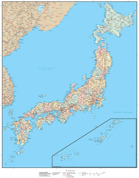 Japan Digital Vector Map - High Detail with Prefectures