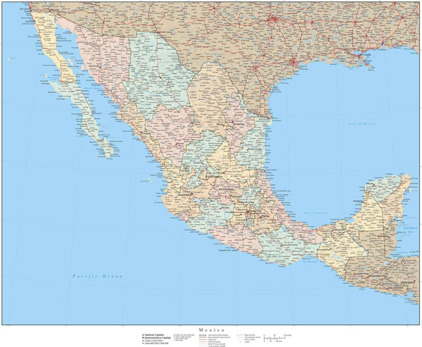 Mexico Map in Adobe Illustrator Format