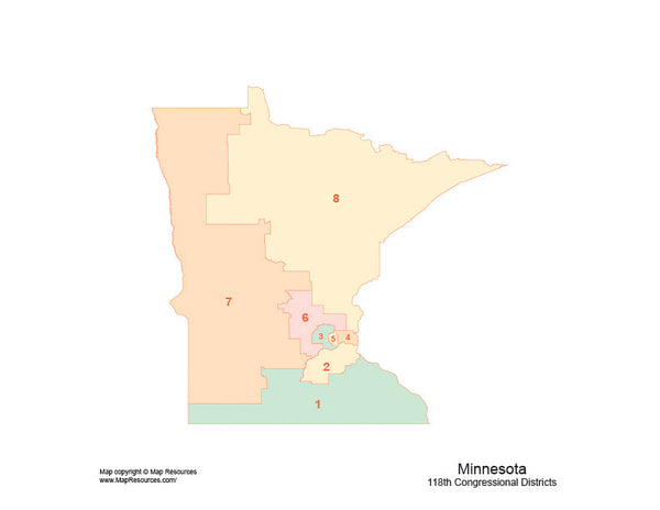 Minnesota Map with 2022 Congressional Districts