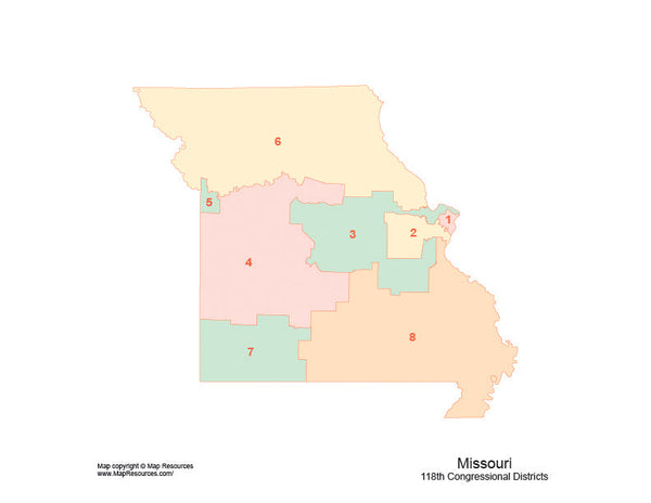 Missouri Map with 2022 Congressional Districts