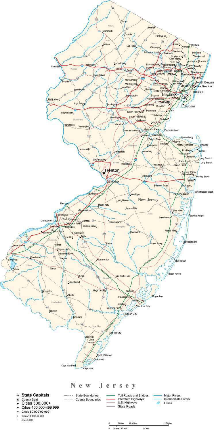 Nj New Jersey Town Map Nj New Jersey Town Map