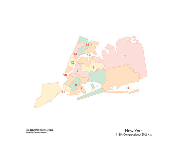 New York State Map with 2022 Congressional Districts