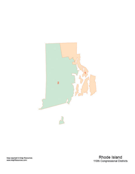 Rhode Island Map with 2022 Congressional Districts