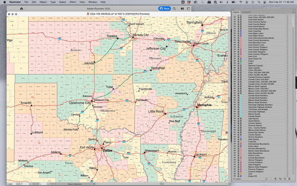 Adobe Illustrator USA Congressional District map plus Counties ...