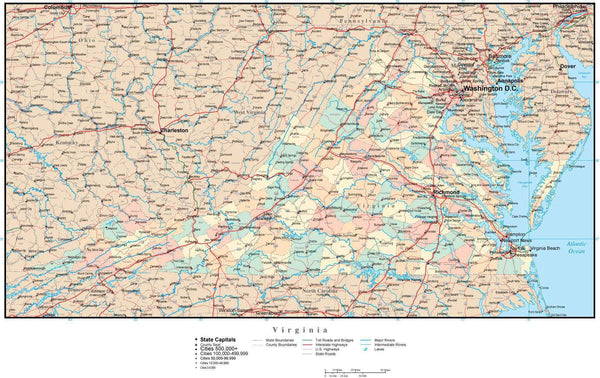 Virginia County Map With Highways West Virginia | Capital, Population,