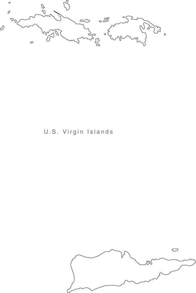 Digital US Virgin Islands Map for Adobe Illustrator and PowerPoint/KeyNote