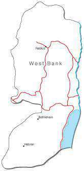 West Bank Black & White map in Adobe Illustrator vector format