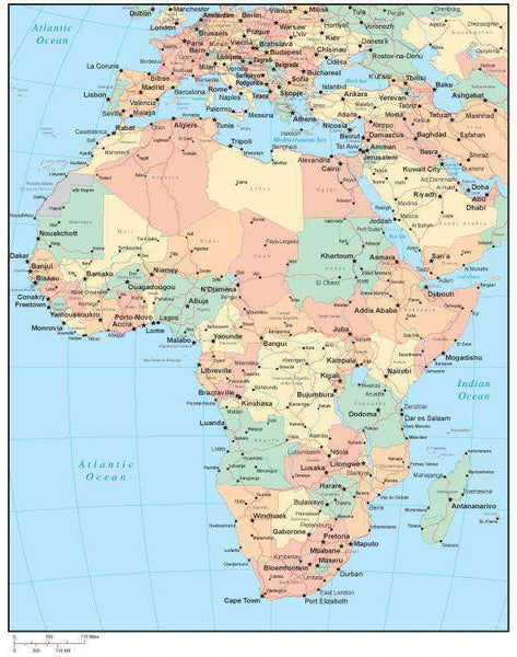 Map Of Africa With Capitals Africa, Political Divisions. | Library Of